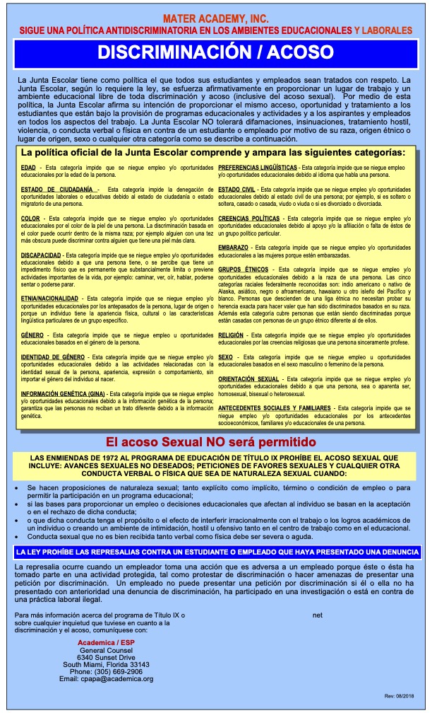 Mater Academy Virtual Anti-Discrimination