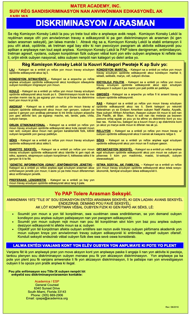 Mater Academy Virtual Anti-Discrimination